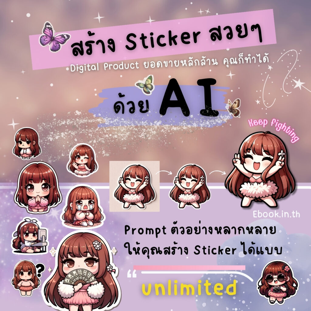 สร้าง Sticker สวยๆ ด้วย AI (Digital Product ยอดขายหลักล้าน คุณก็ทำได้ ...